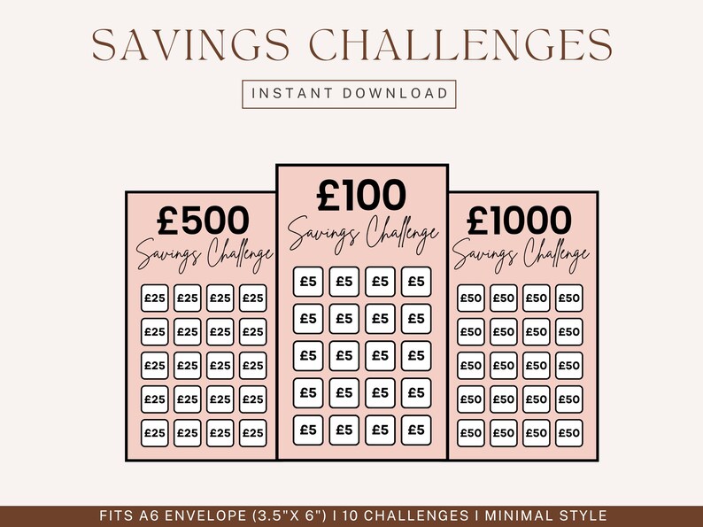 Printable Savings Challenges Bundle | Budget Planner | Cash Envelope ...