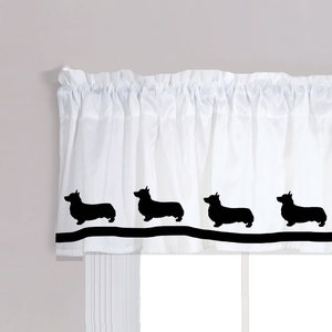 Pembroke Welsh Corgi Dog Window Valance / Custom Kitchen Curtain - Your ...