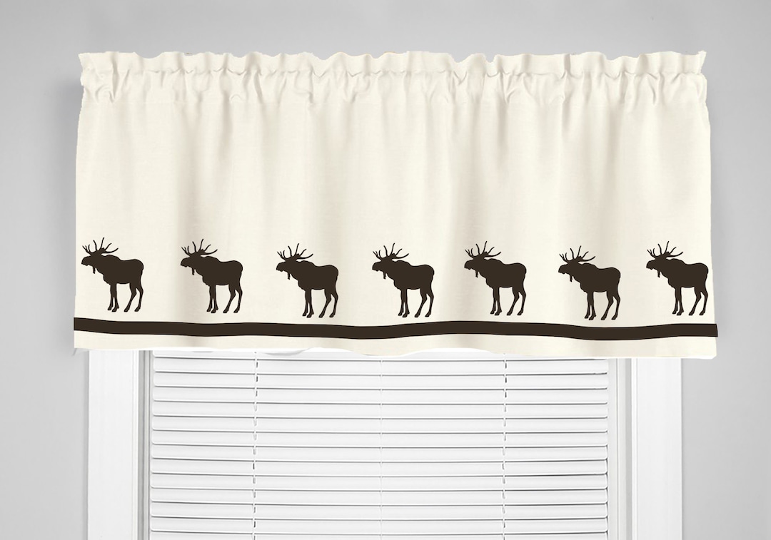 Moose Window Valance / Cabin Camp Lodge Valance in Your Choice of ...