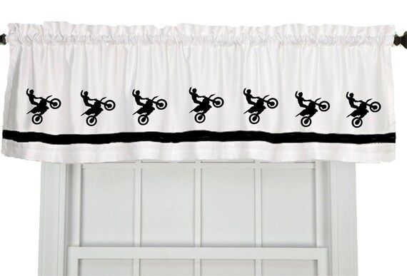 Dirt Bike Motocross Motorcycle Window Valance / Treatment | Etsy