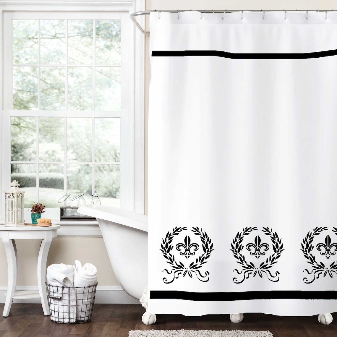 Fleur De Lis French Countryside Farmhouse Shower Curtain Customizable ...