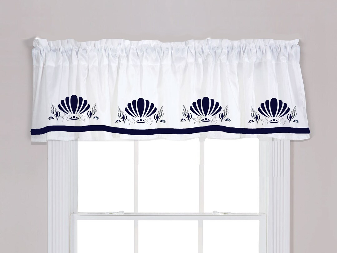 Beach House Seashell Window Valance Curtain - Your Choice of Colors ...