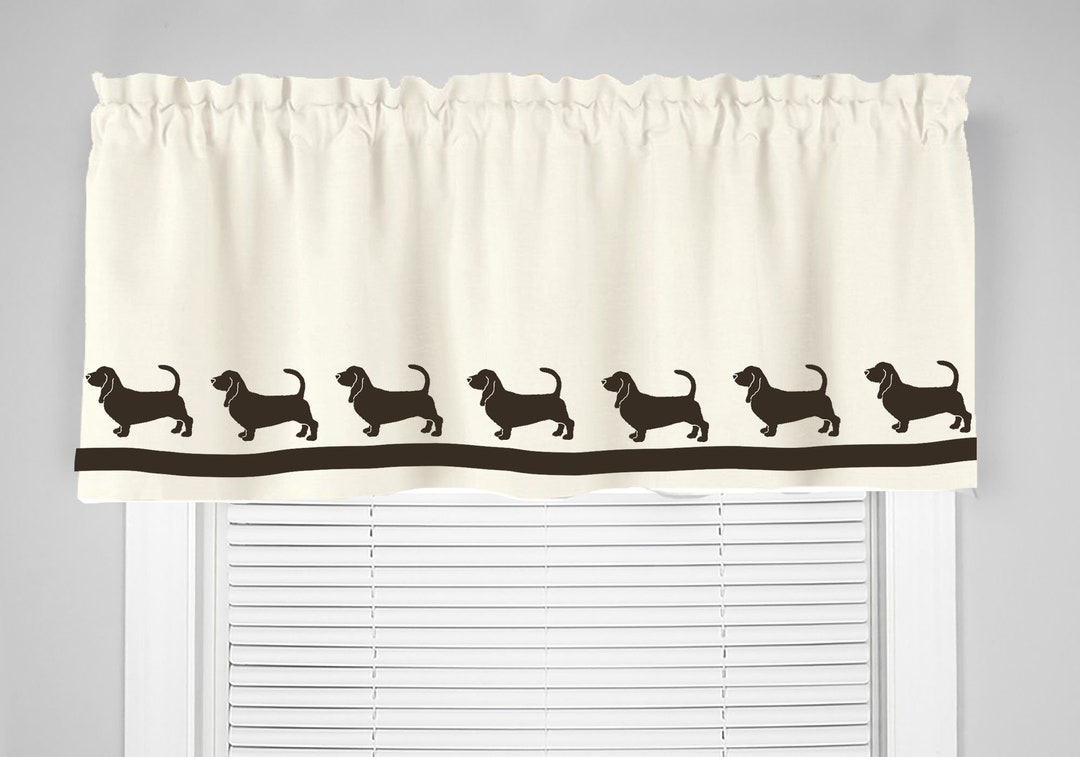 Basset Hound Dog Window Valance Custom Curtain in Your Choice of Colors ...