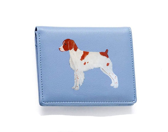 Brittany Dog Hand Painted Bi-fold Wallet Wearable Art One | Etsy