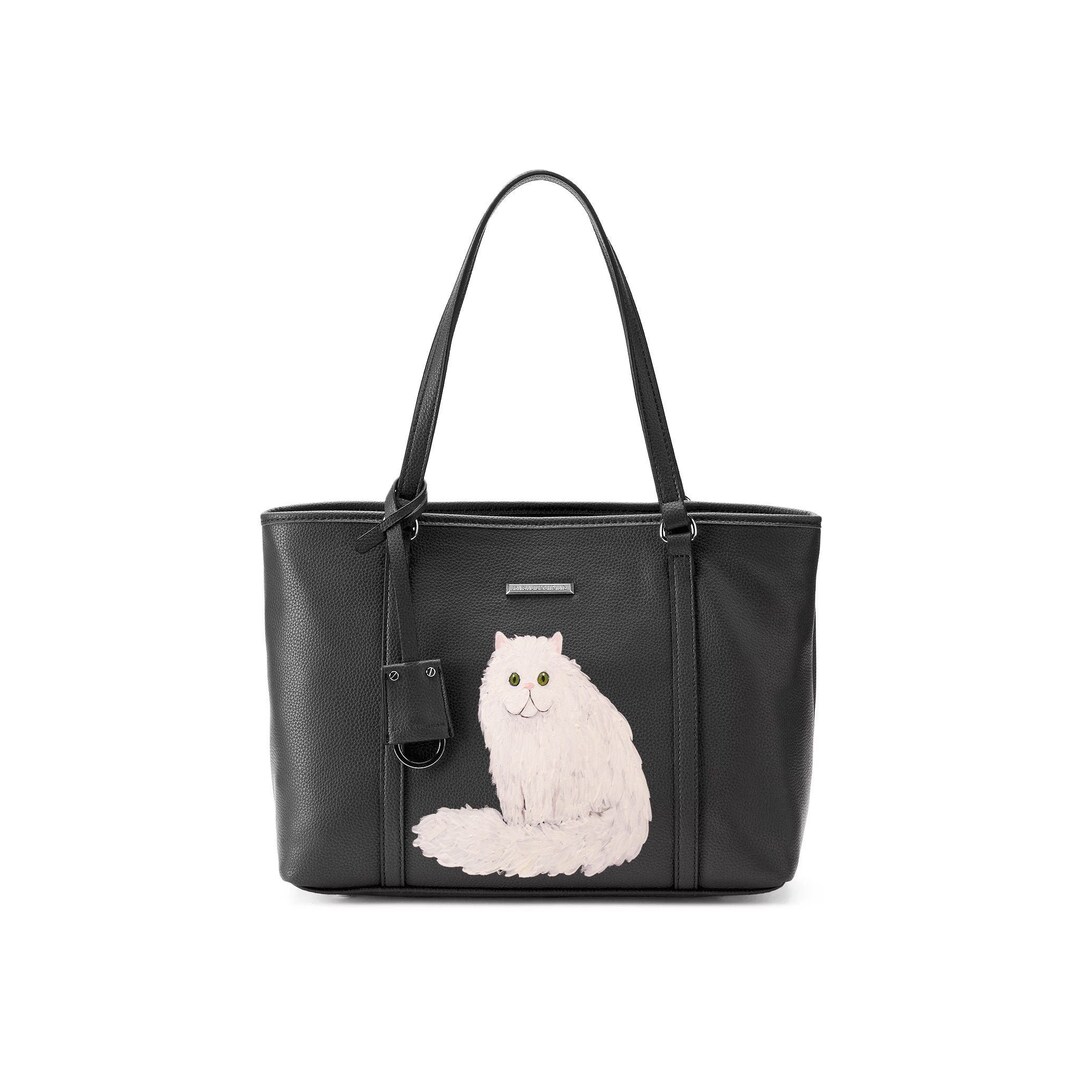 Persian Kitty Cat Hand Painted Purse / Handbag / Tote / Wearable Art ...