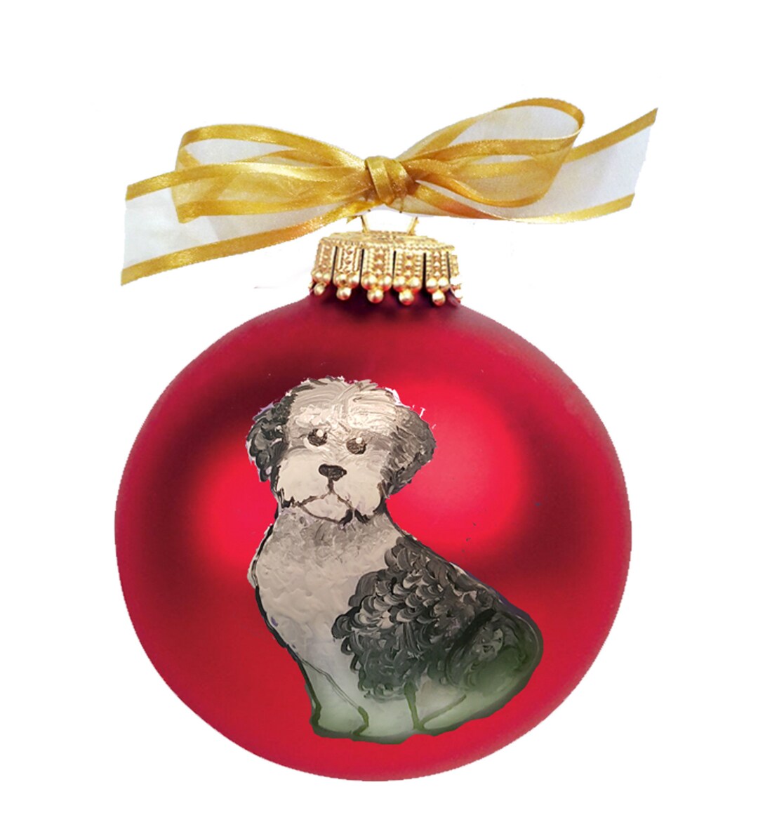 Sheepadoodle Doodle Dog Hand Painted Christmas Ornament - Personalized ...