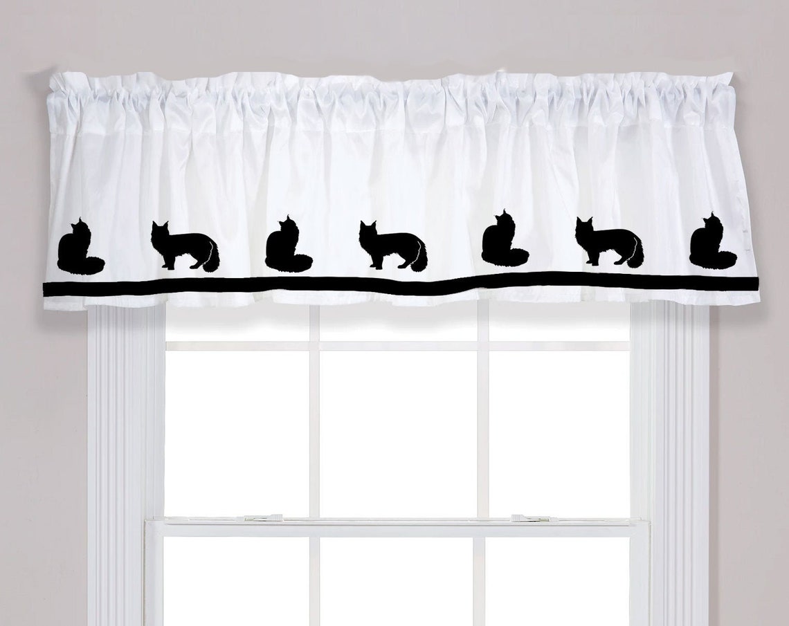 Maine Coon Cat Window Valance Curtain - Your Choice of Colors Homemade ...