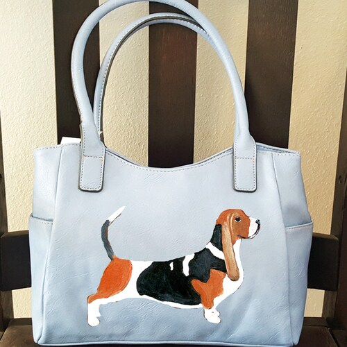 Basset Hound Dog Hand Painted Purse / Handbag / Tote / - Etsy