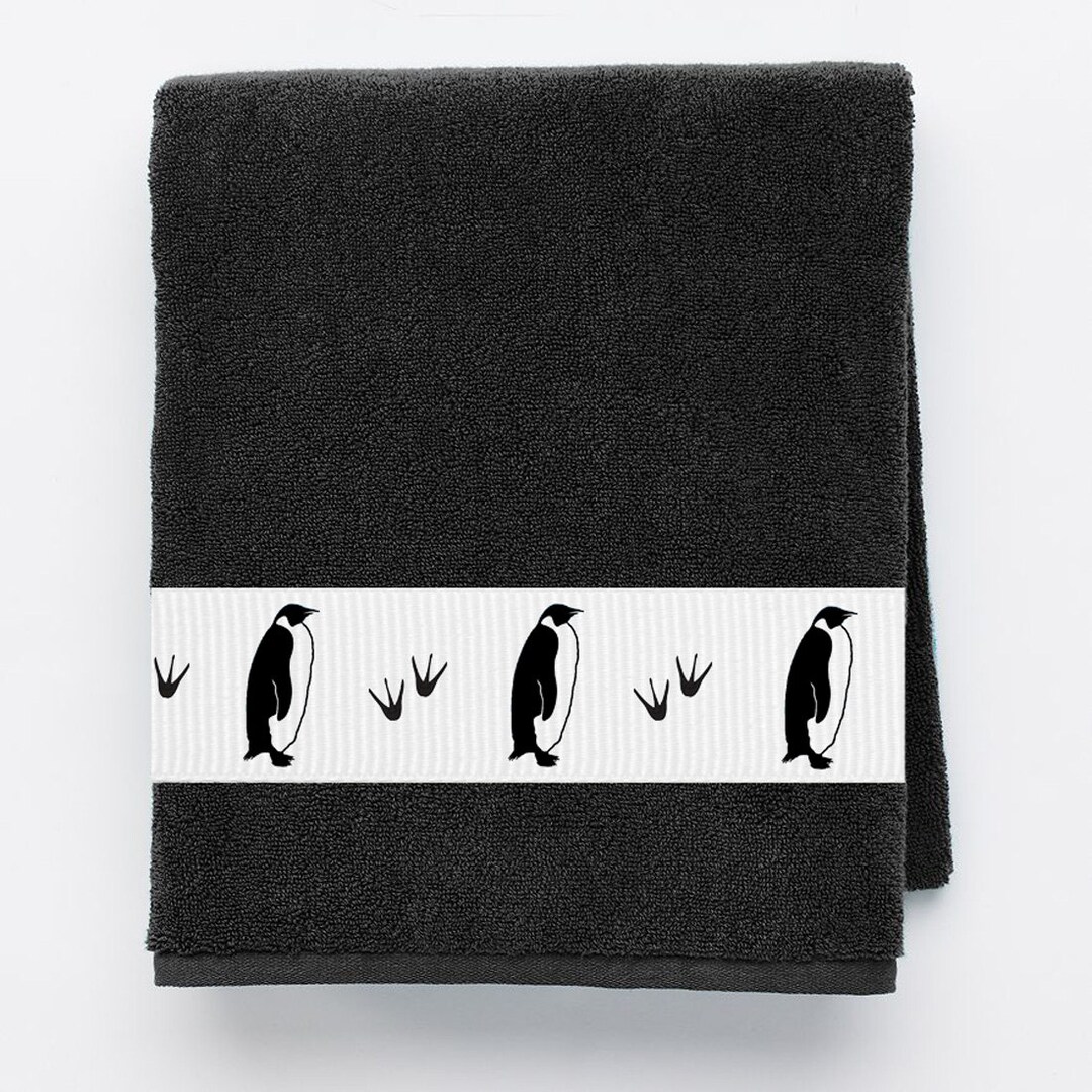 Penguin Bath Towel - Heavy Cotton - With or Without Name - Etsy