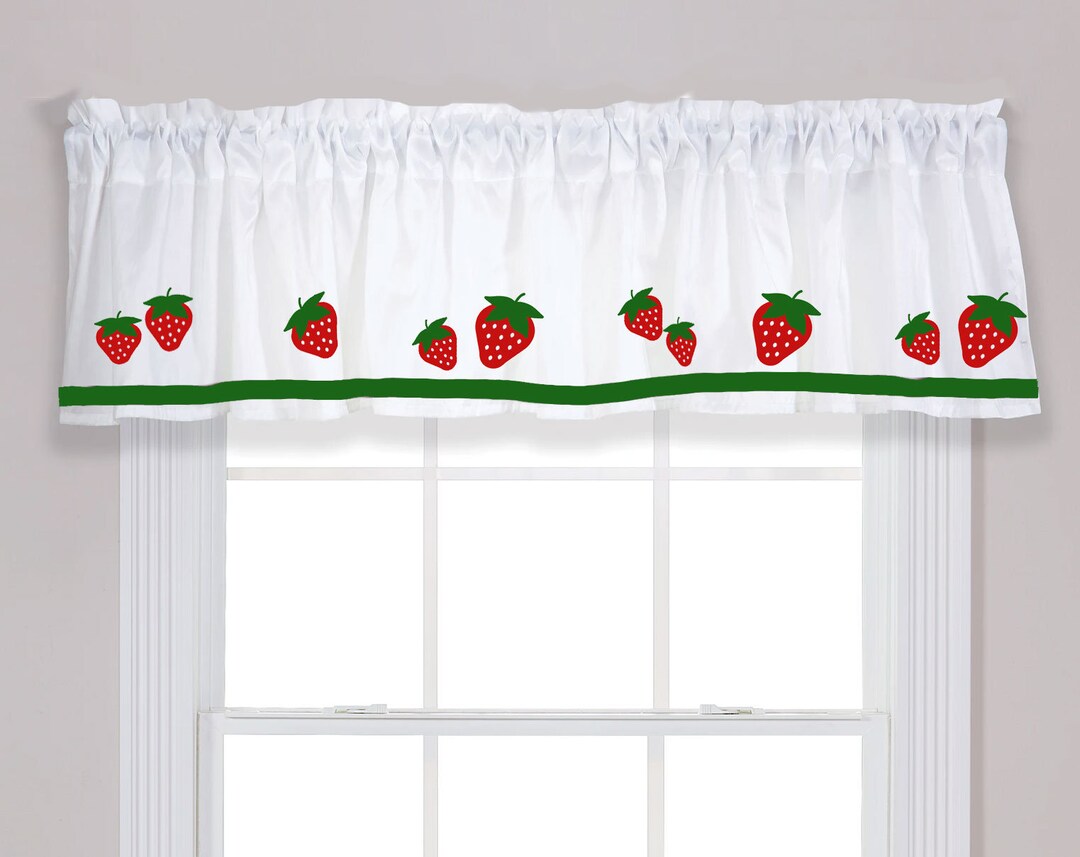 Strawberry Strawberries Fruit Farmhouse Country Cottage Window Valance ...