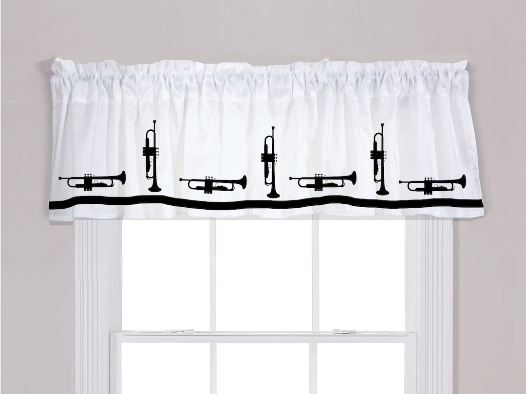Trumpet Musical Instrument Window Valance Curtain - Your Choice of ...