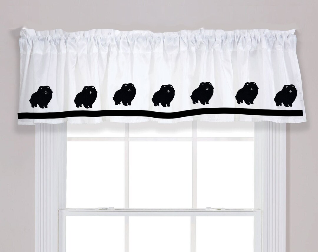 Pomeranian Pom Dog Window Valance Curtain - in Your Choice of Colors ...