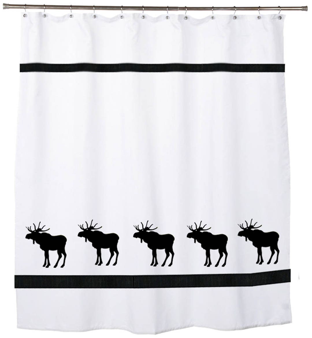 Moose Woods Cabin Lake House Rustic Primitive Shower Curtain in Your ...