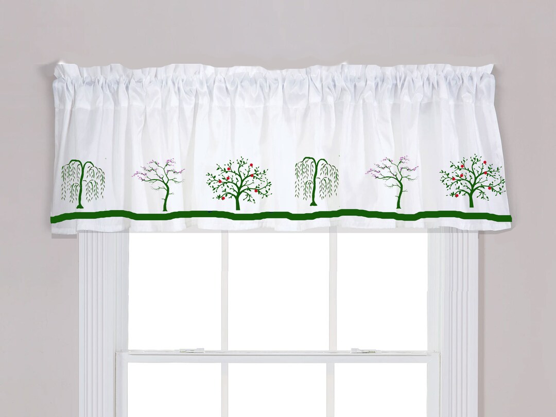 Apple Cherry Willow Tree Americana Window Valance - in Your Choice of ...