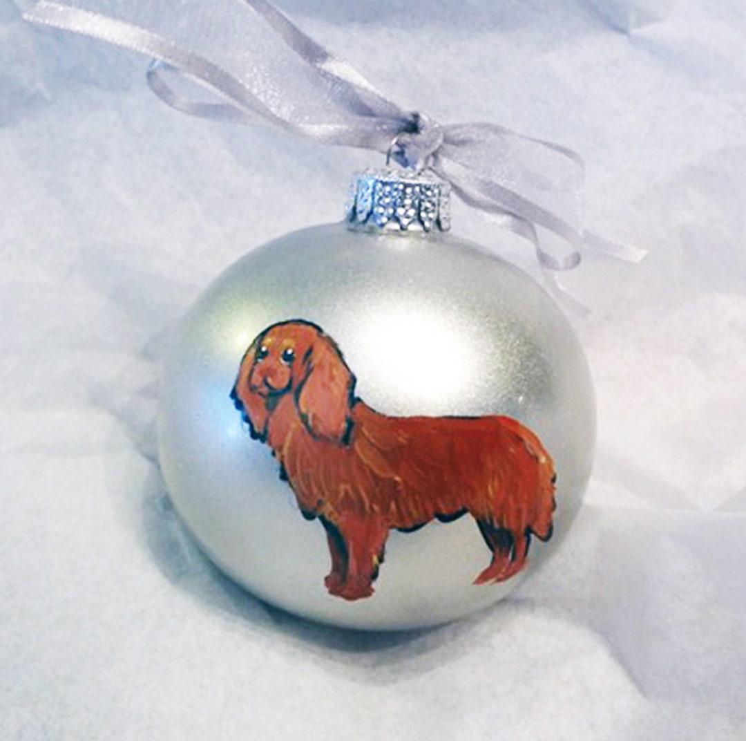 Cavalier King Charles Spaniel Ruby Color Hand Painted Christmas ...