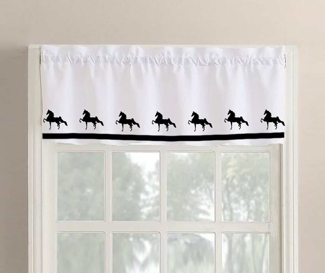 American Saddlebred Horse Window Valance Curtain - Choice of Colors ...