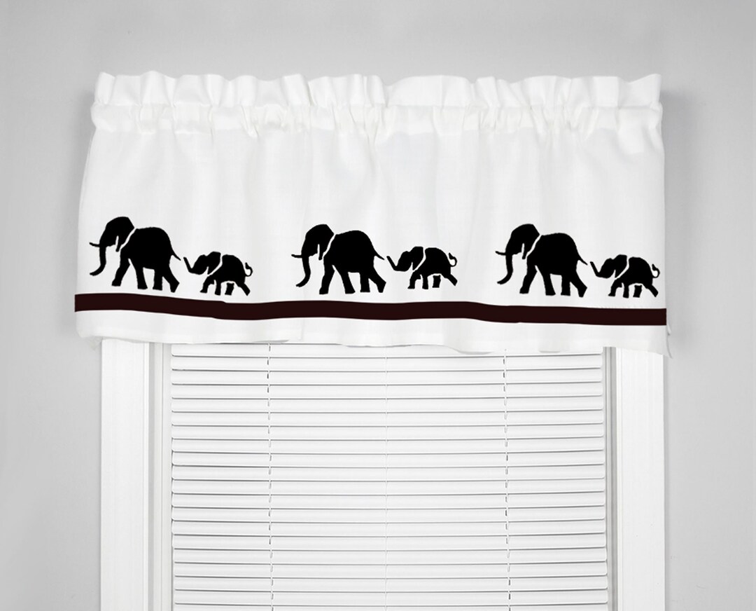 Elephant and Baby Animal Nursery Decor Window Valance Treatment - Your ...