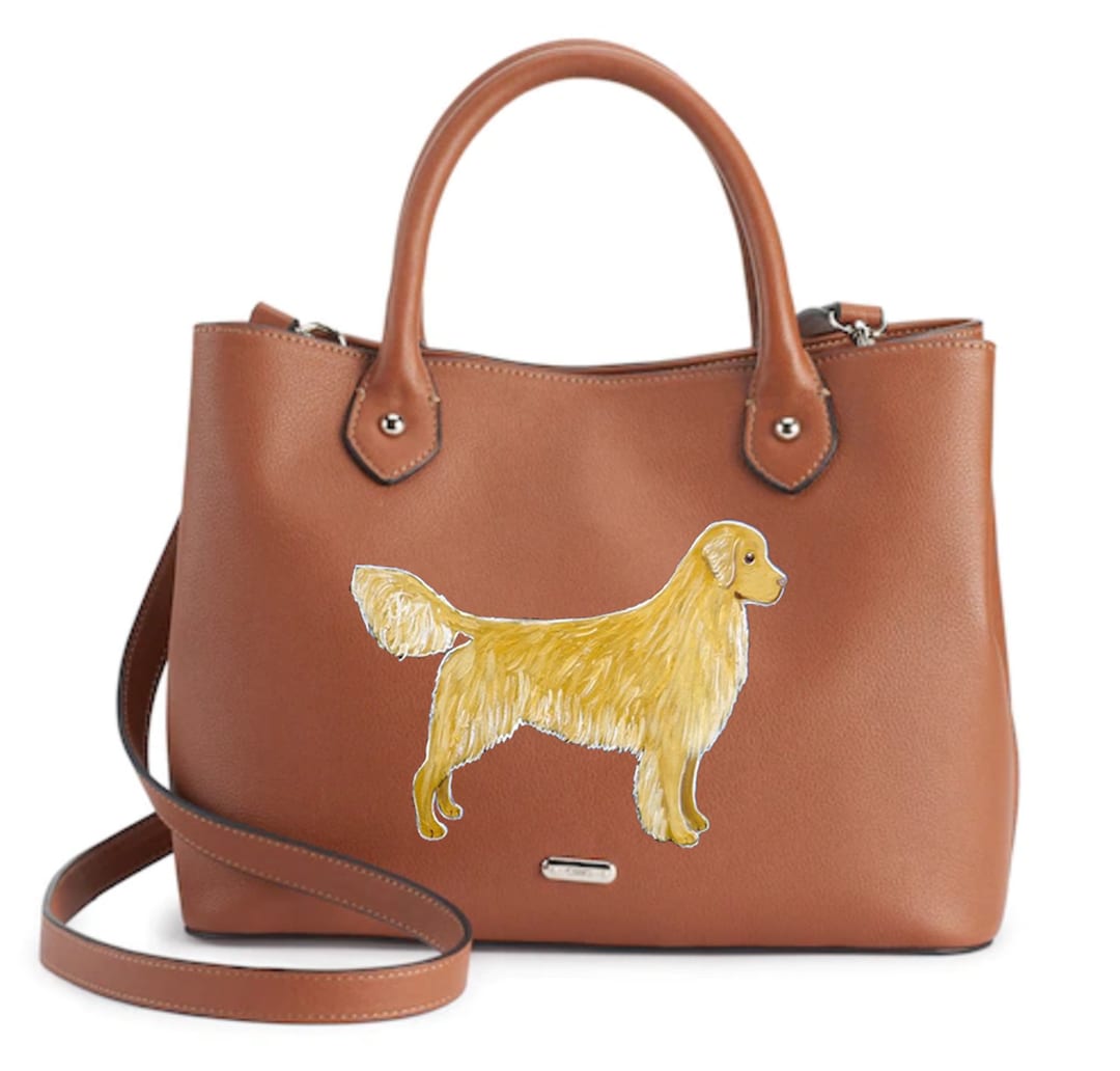 Golden Retriever Dog Hand Painted Purse / Satchel / Handbag - One of a ...