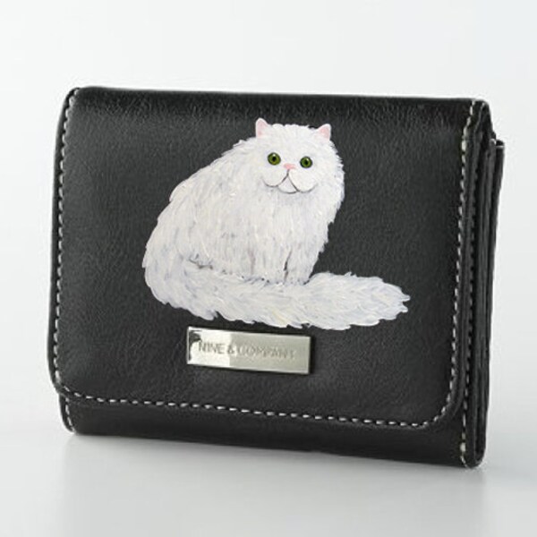 Black Cat Trifold Wallet - Etsy
