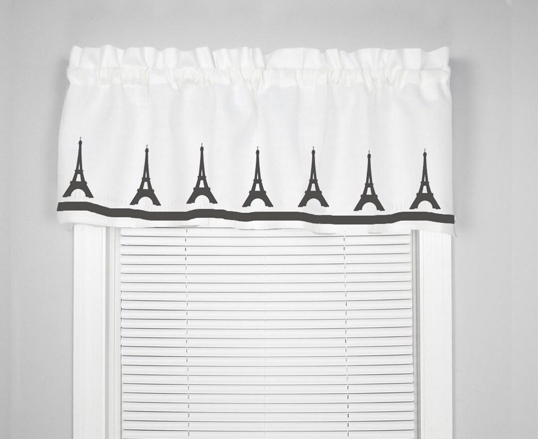 Eiffel Tower Paris France French Country Decor Window Valance Treatment ...