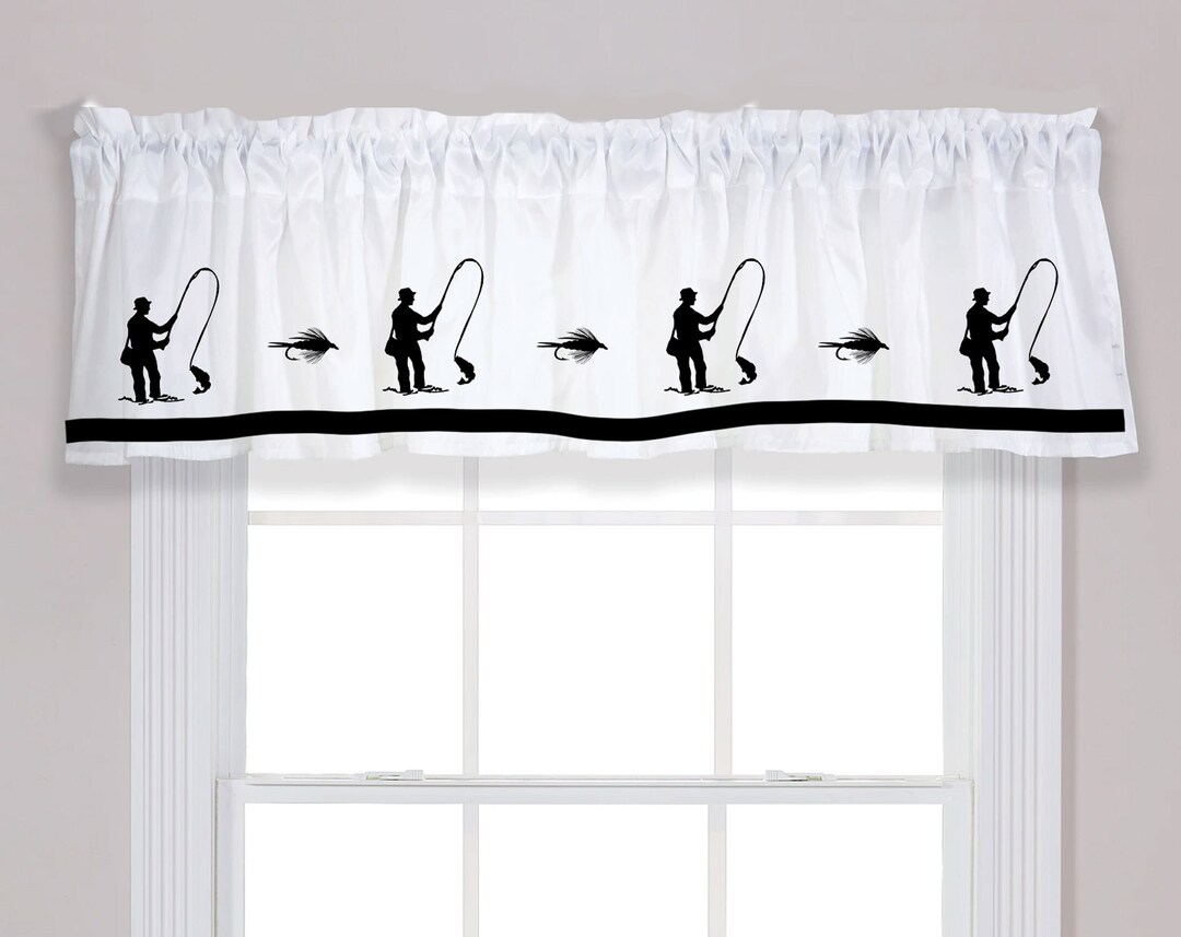 Fly Fishing Fish Lure Angler Window Valance in Your Choice of Colors ...