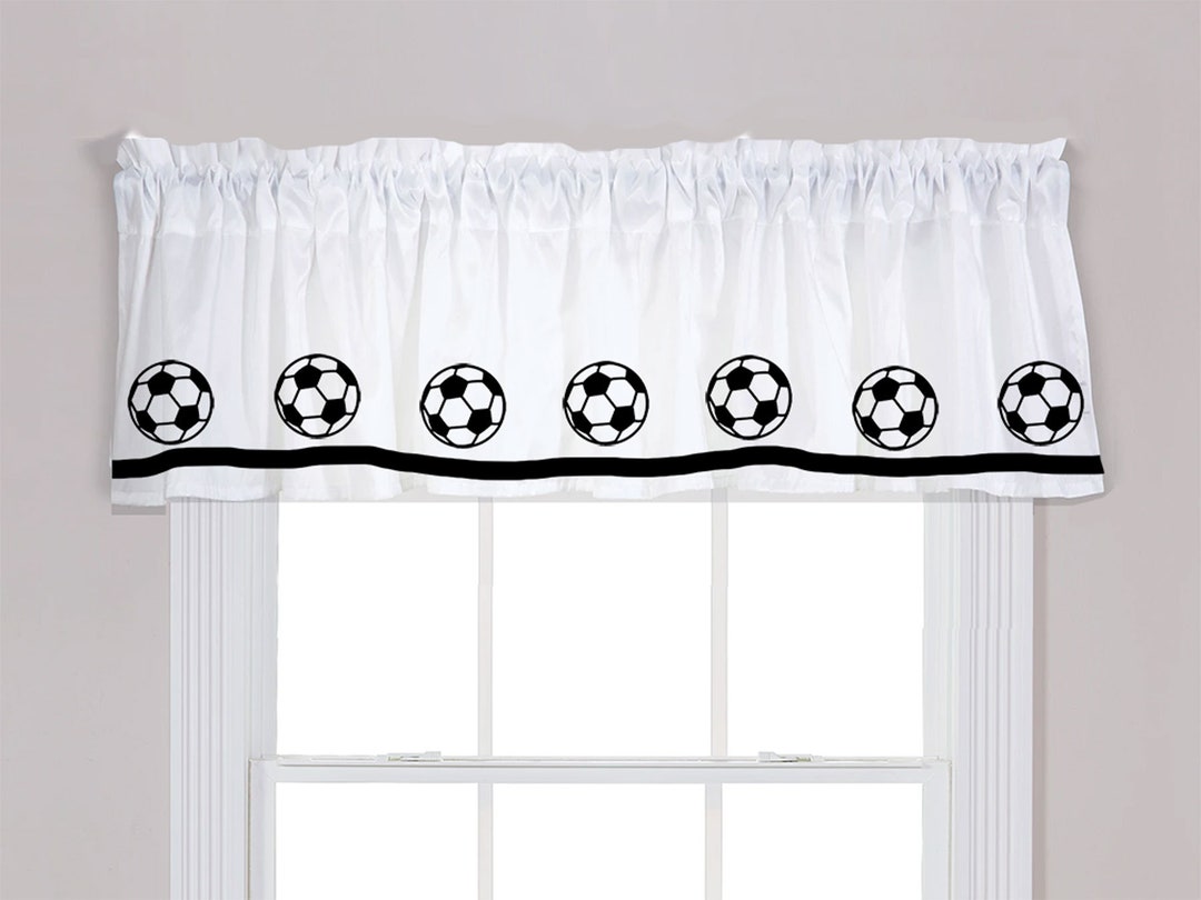 Soccer Ball Kid's Sports Window Valance in Your Choice of Colors ...