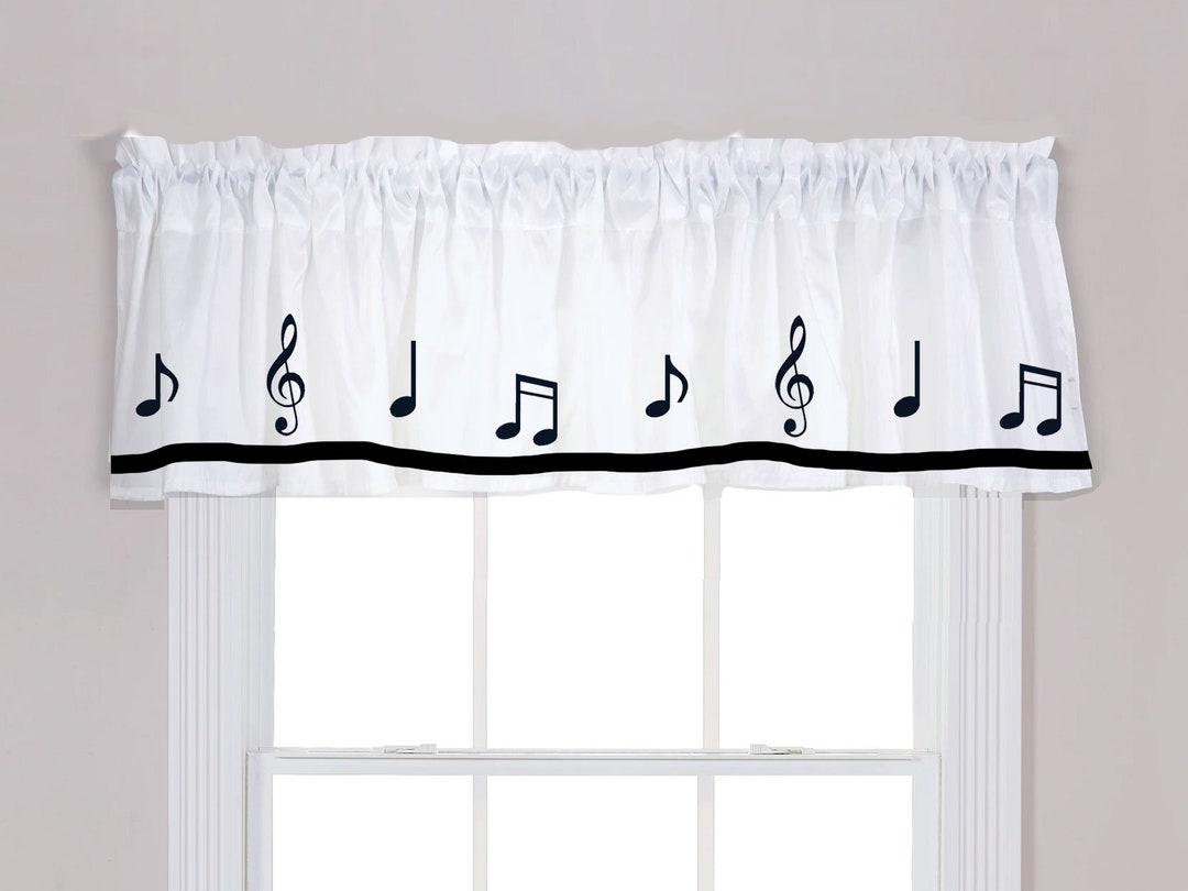 Musical Notes Music Window Valance Curtain - Your Choice of Colors ...
