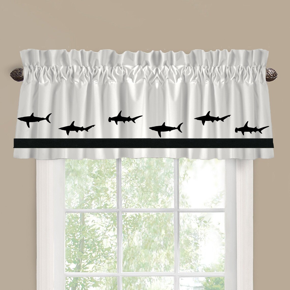 Shark Hammerhead Tiger Ocean Shark Species Window Valance / Treatment ...