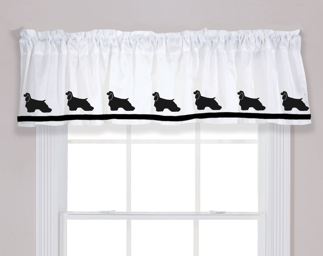 Cocker Spaniel Dog Window Valance / Window Treatment - in Your Choice ...