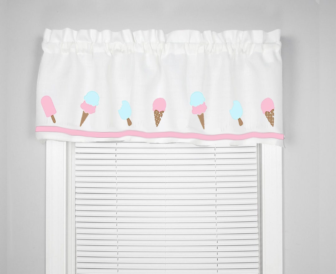 Ice Cream Cones Homemade Ice Cream Shop Window Valance Curtain - Your ...