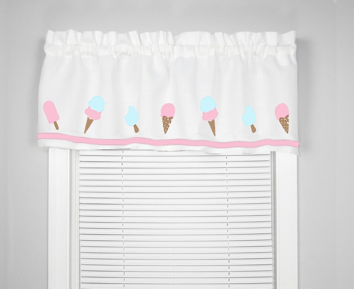 Ice Cream Cones Homemade Ice Cream Shop Window Valance Curtain - Etsy