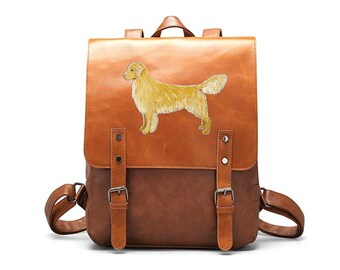 Golden Retriever Dog Hand Painted Purse / Satchel / Handbag One of a ...