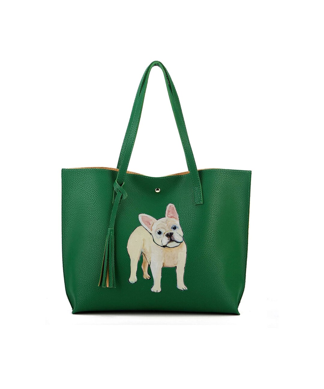 French Bulldog (cream) Frenchie Dog Hand Painted Purse / Tote / Handbag ...