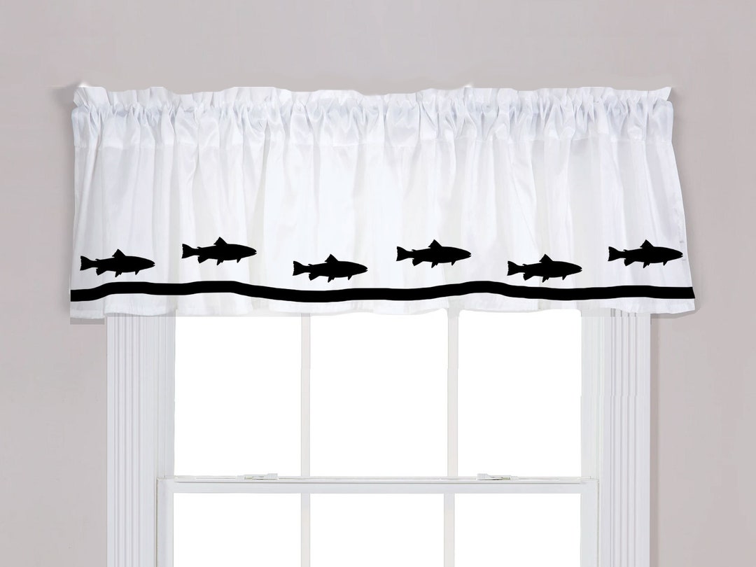 Trout Fishing Fish Window Valance Window Treatment - Your Choice of ...