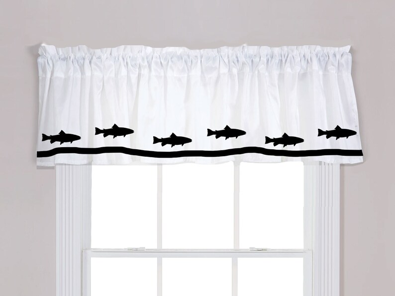 Trout Fishing Fish Window Valance Window Treatment - Your Choice of ...