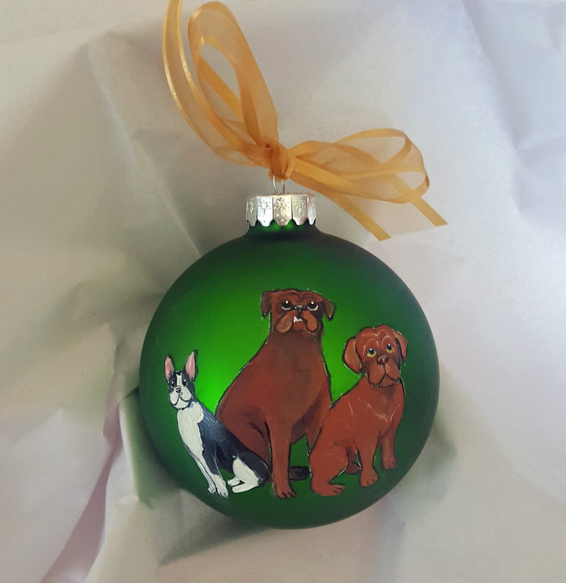 From Your Photo -three (3) Dogs And/or Cats Custom Hand Painted Glass ...