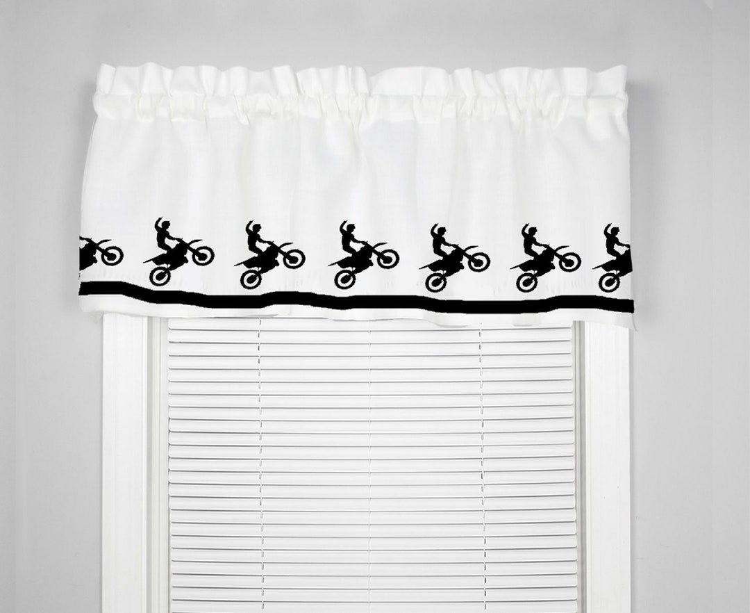 Dirt Bike Motocross Motorcycle Window Valance / Treatment - Your Choice ...