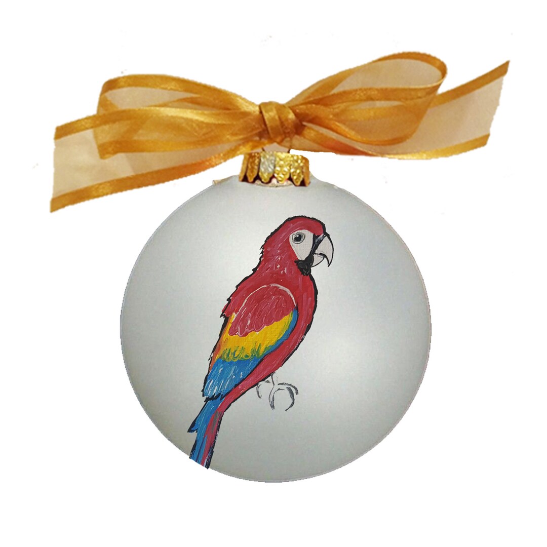 Scarlet Macaw Bird Hand Painted Christmas Ornament - Personalized ...