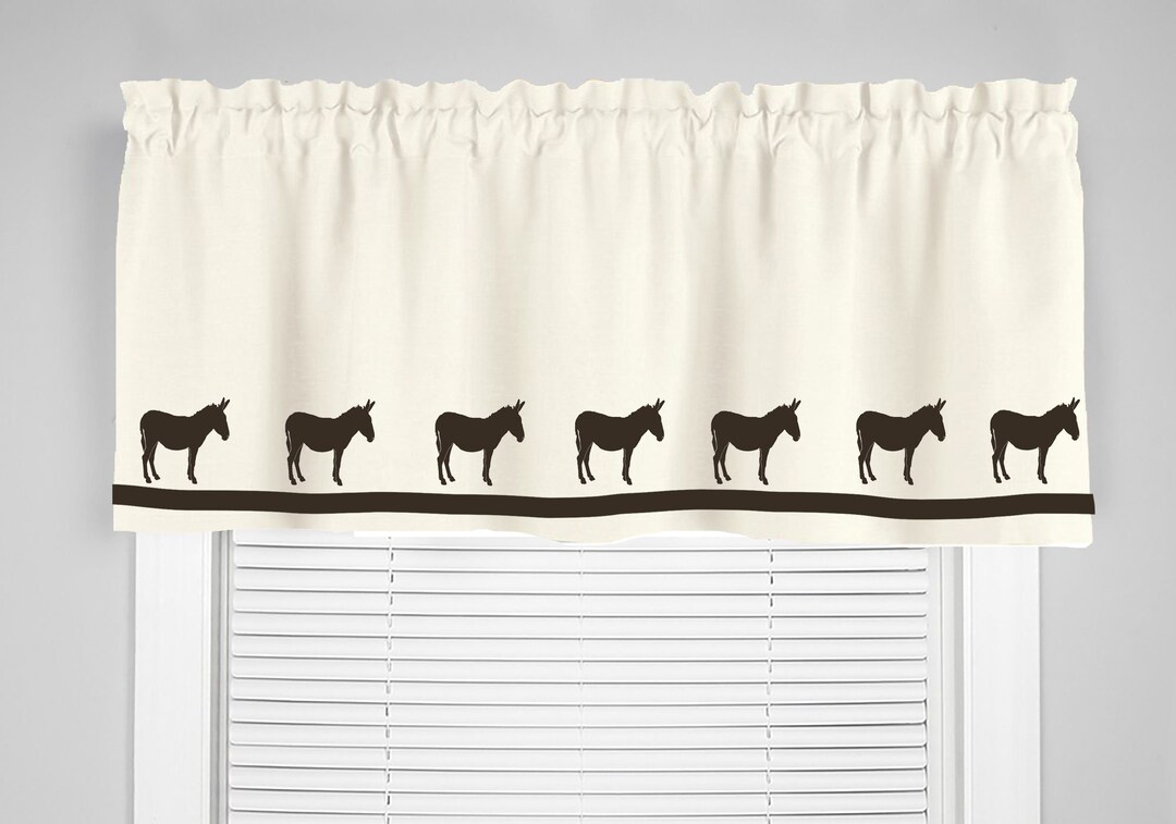 Donkey Mule Burro Farm Window Valance Curtain - Your Choice of Colors ...