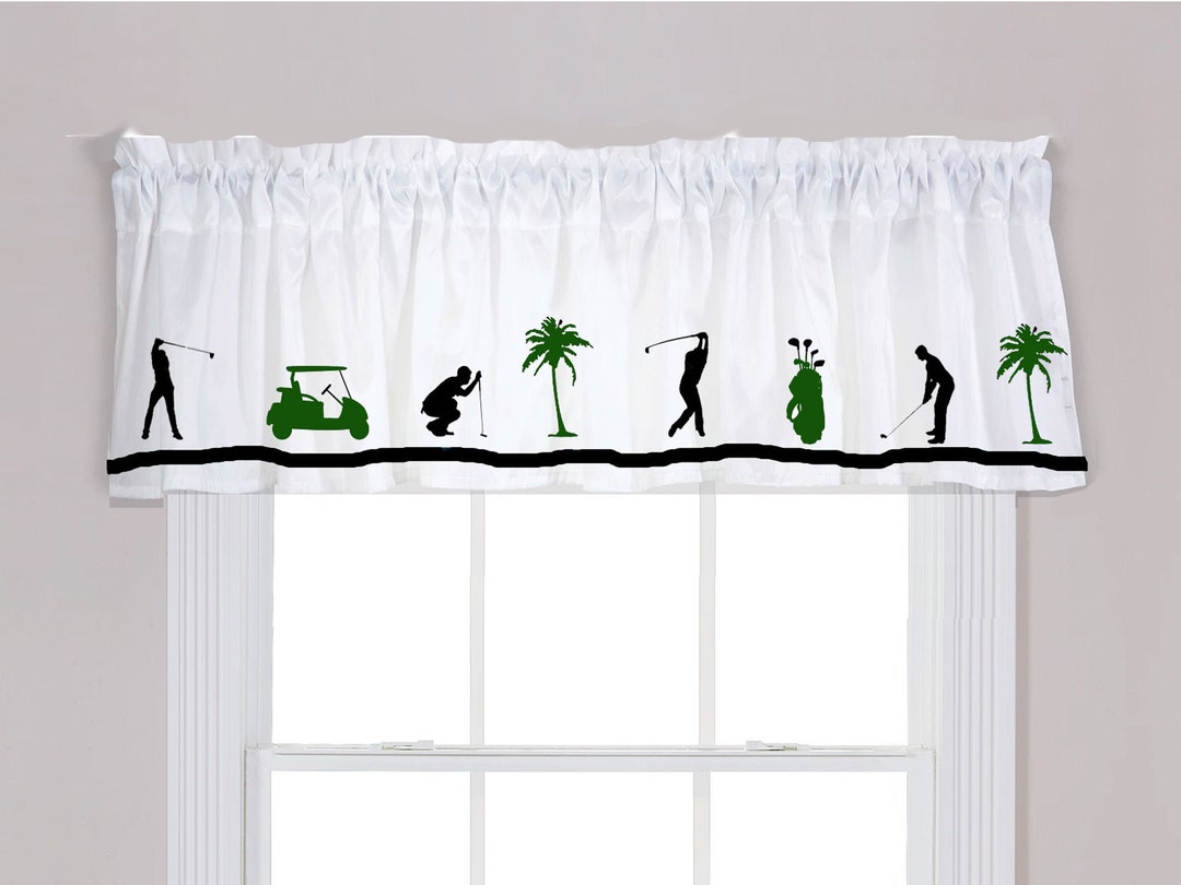 Golfing Golf Palm Tree Window Valance/window Treatment - Your Choice of ...