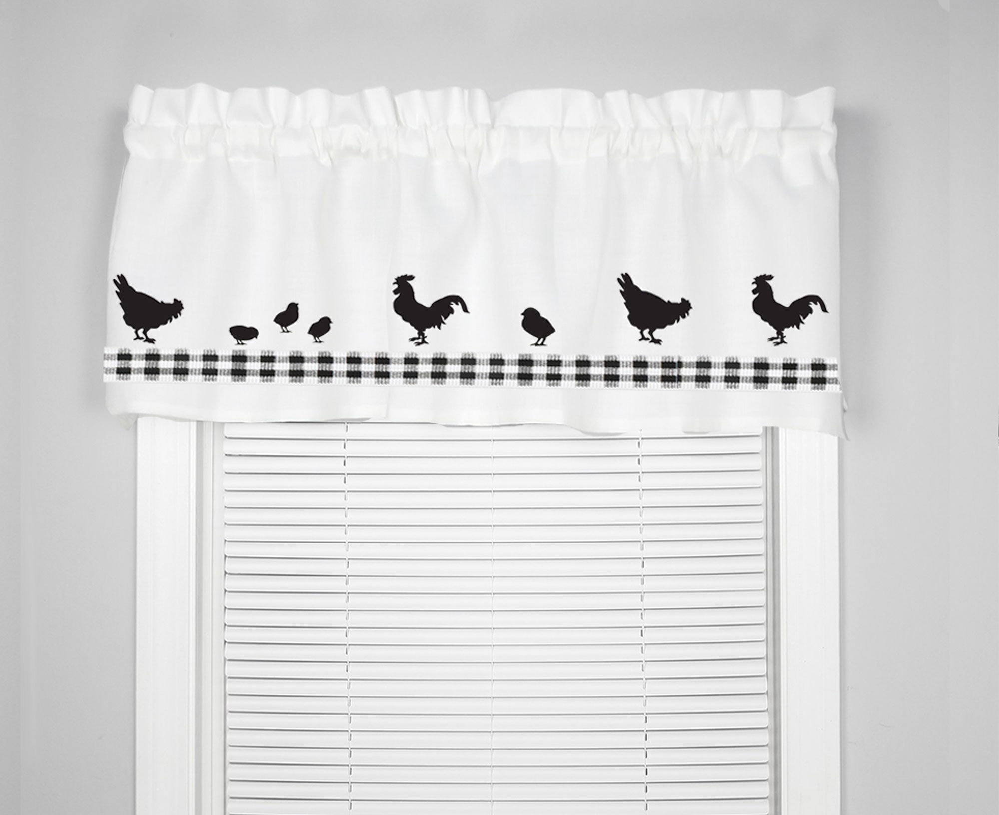 Chicken Hens Chickadees Roosters Farmhouse Window Valance | Etsy