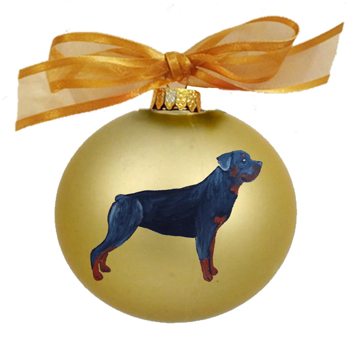 Rottweiler Dog Hand Painted Christmas Ornament - Personalized Christmas ...