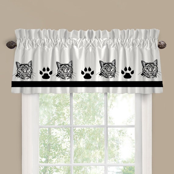 Calico Cat Kitty Cutie Face Window Valance Curtain Your - Etsy