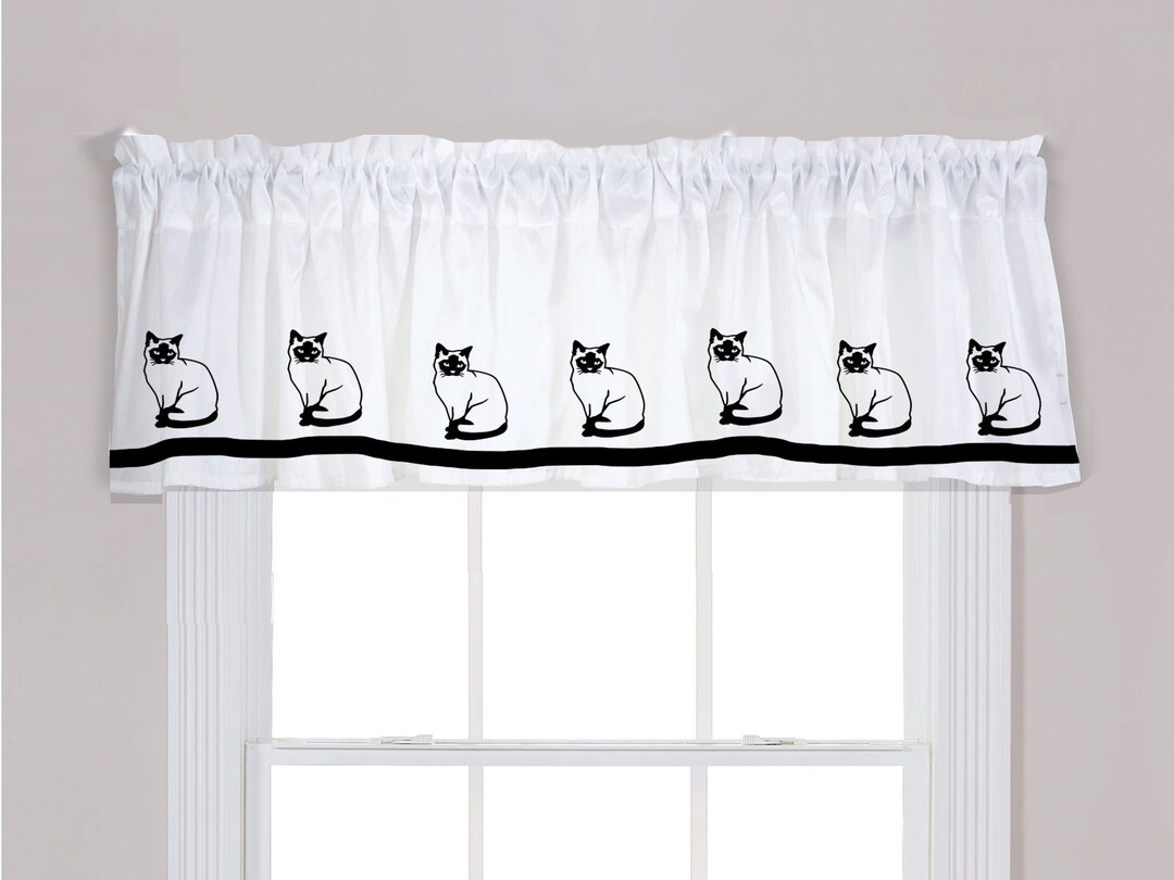 Siamese Cat Window Valance Customizable Curtain in Your Choice of ...