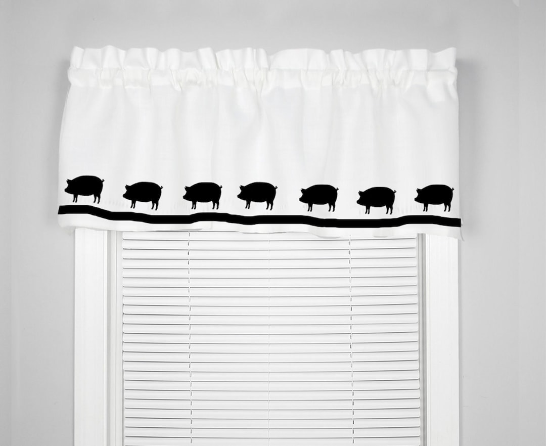 Pig Farmhouse Country Cottage Window Valance in Your Choice of Colors ...