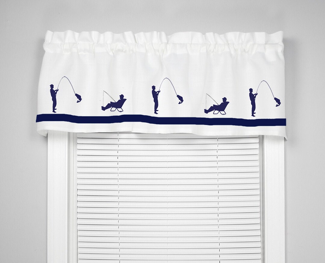 Fishing Fisherman Dad Father Fish Window Valance Curtain - Your Choice ...