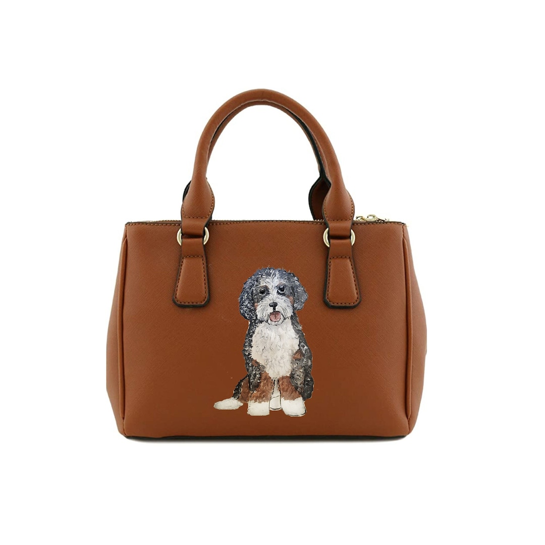 From Your Photo Custom Dog (example Bernedoodle) Hand Painted Purse ...