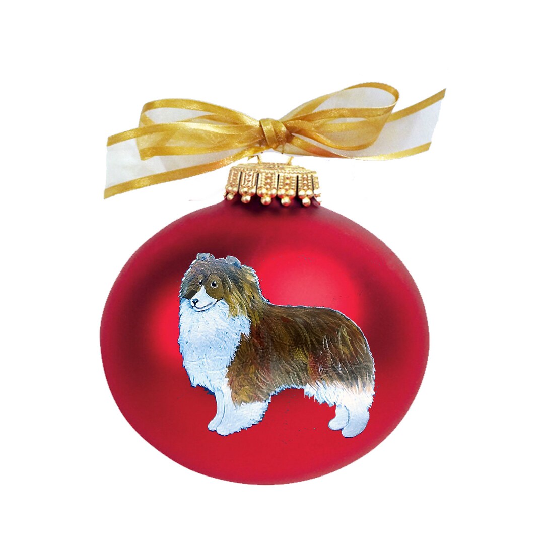Sheltie Shetland Sheepdog Hand Painted Christmas Ornament ...