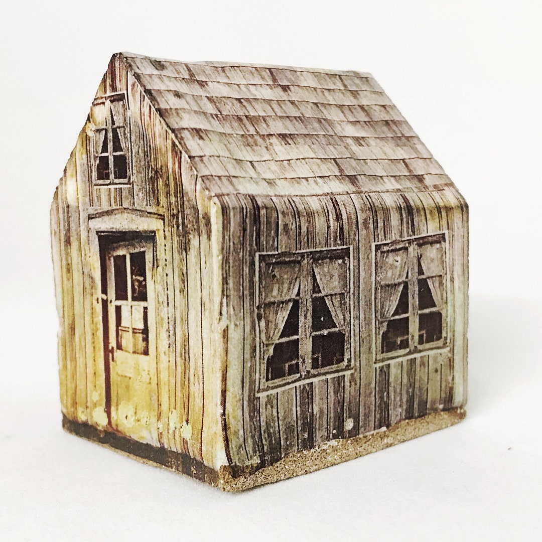 Small Rustic Cottage, Ceramic House With Architectural Imagery - Etsy