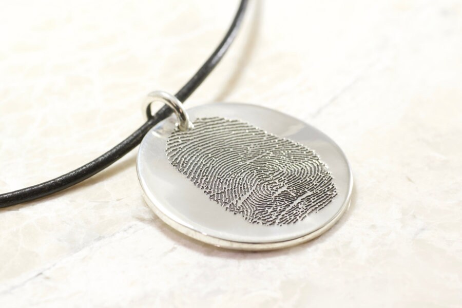 Your Actual Finger Print Necklace in Sterling Silver a | Etsy